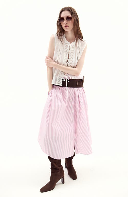 DELUC Chania Cotton Blend Midi Skirt